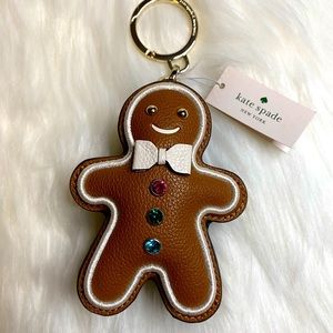 kate spade | Accessories | Nwt Kate Spade Gingerbread Man Leather Key ...